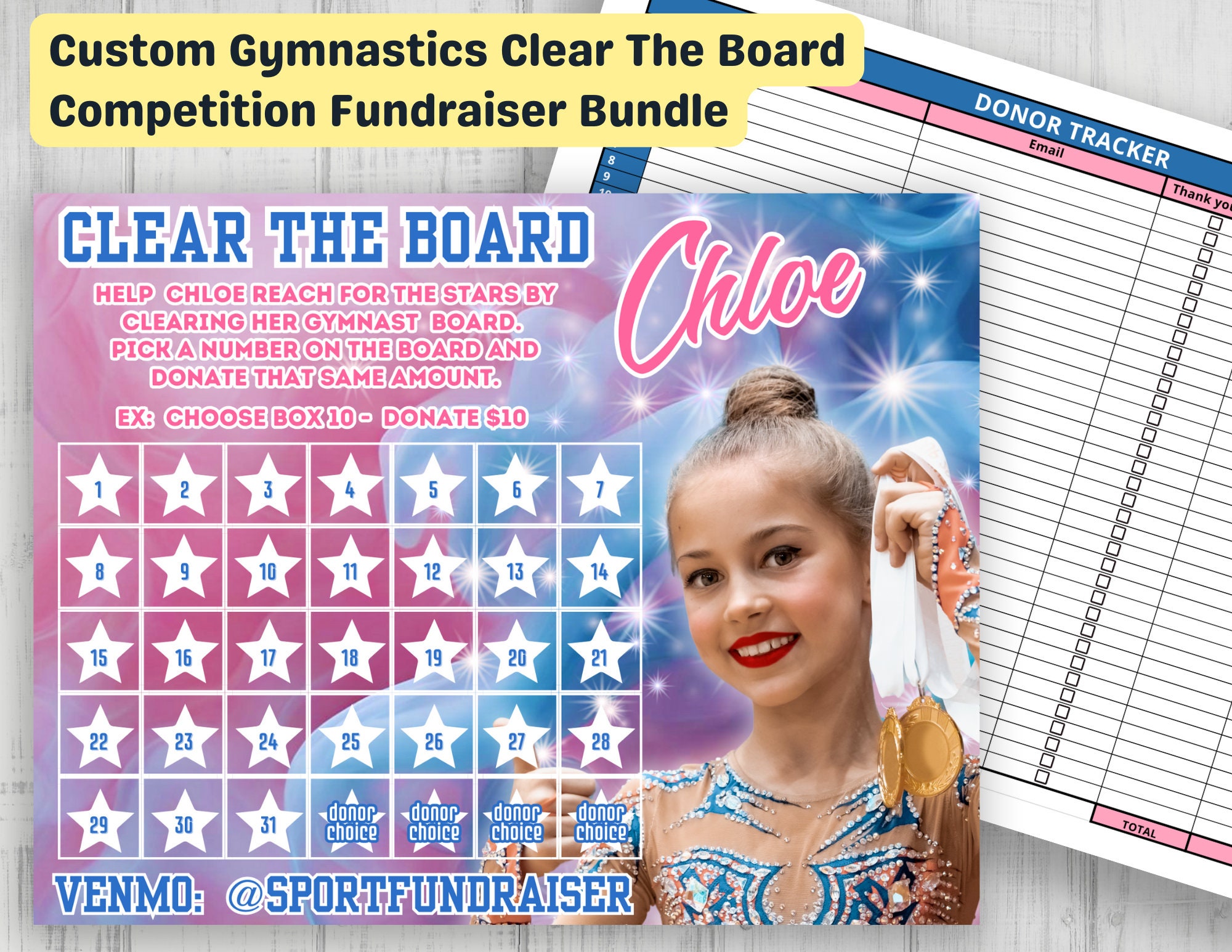 Clear the Board Gymnastics Custom Photo Fundraiser Pick A Date to ...