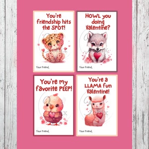 Cute Animal Kids Valentines, School Valentines, Class Valentines ...