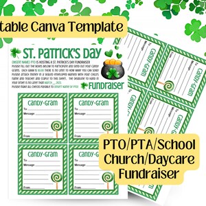 St. Patrick's Day Candy Gram, School Daycare Fundraiser PTA PTO ...