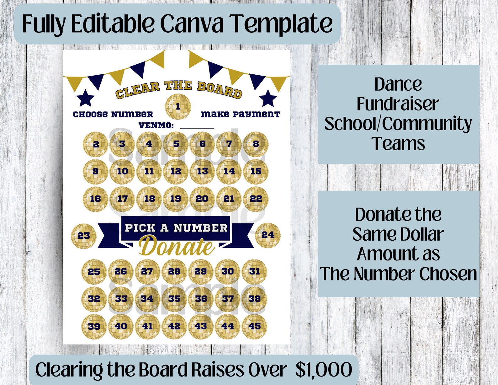 Dance Fundraiser Clear the Board Pick A Date to Donate Black Out My ...