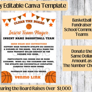 Basketball Fundraiser Clear the Board | Pick A Date to Donate | Black ...