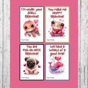 Cute Animal Kids Valentines, School Valentines, Class Valentines ...