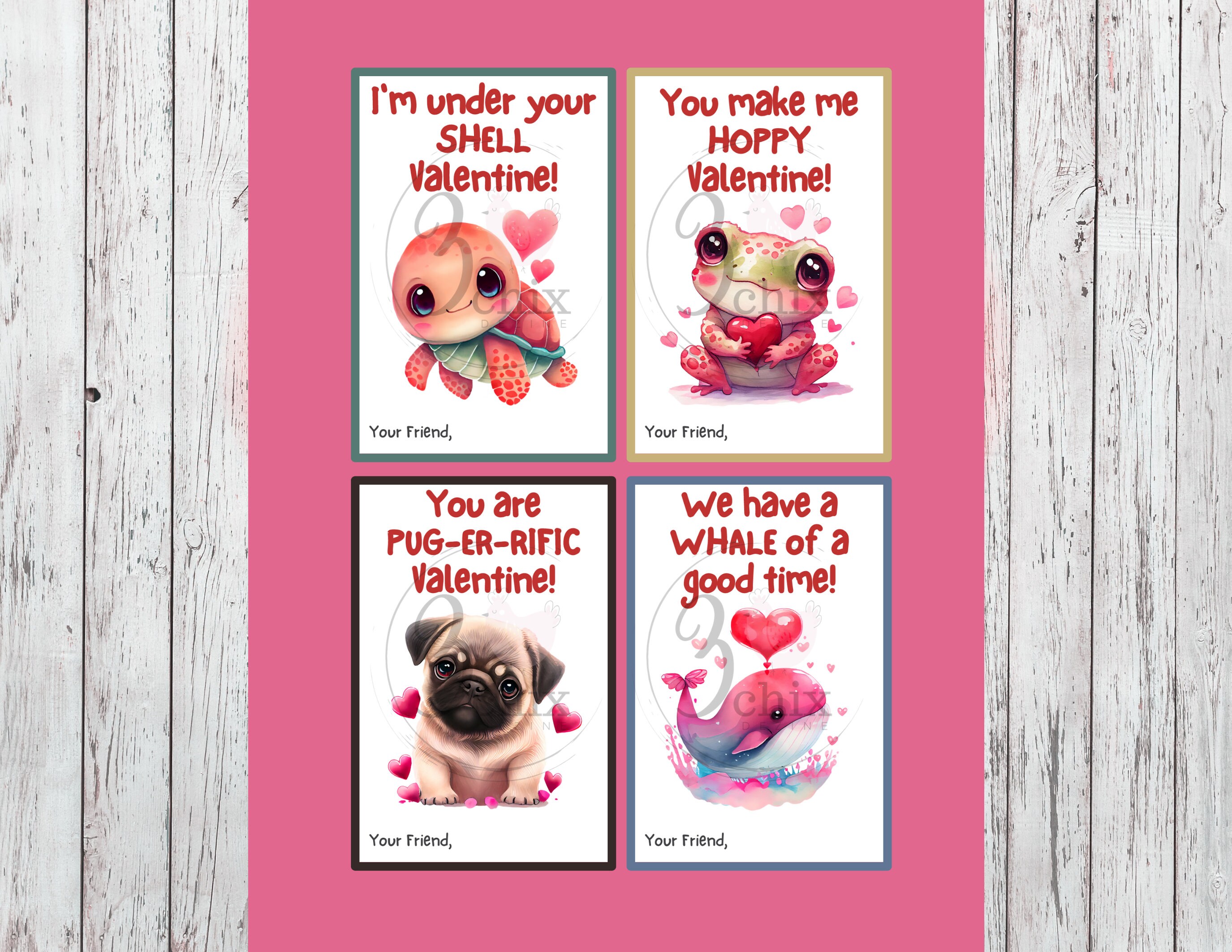 Cute Animal Kids Valentines, School Valentines, Class Valentines ...