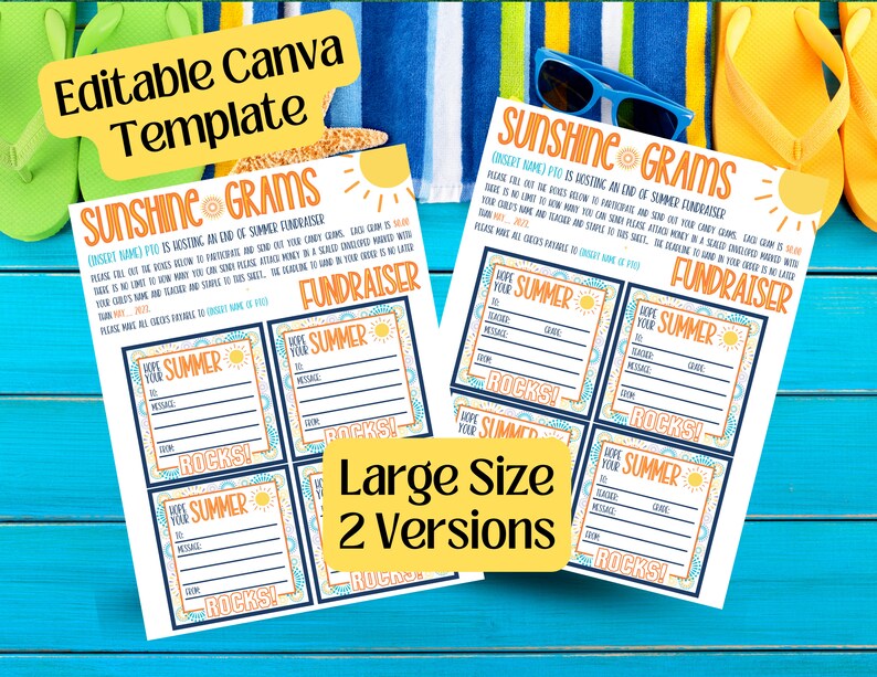 Sunshine Summer Candy Gram, School Daycare Fundraiser PTA PTO Nonprofit ...