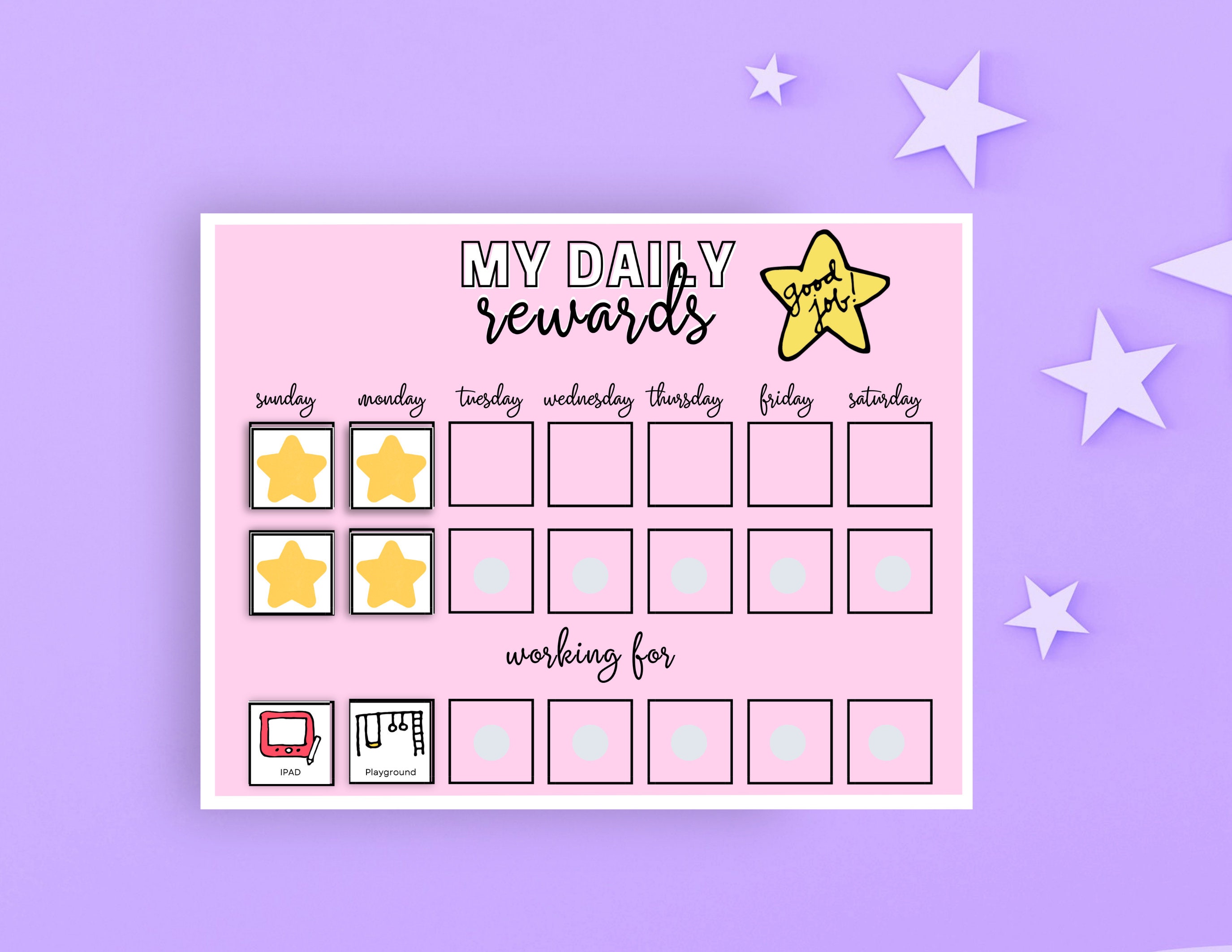 Chore Chart for Girls Responsibility Chart Home School Kids Routine ...