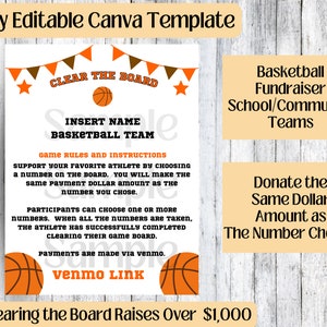 Basketball Fundraiser Clear the Board | Pick A Date to Donate | Black ...