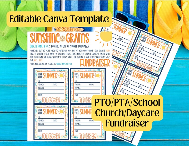 Sunshine Summer Candy Gram, School Daycare Fundraiser PTA PTO Nonprofit ...