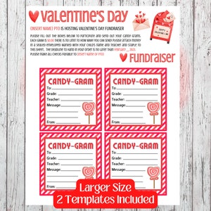 Valentine's Day Candy Gram, School Daycare Fundraiser PTA PTO Nonprofit ...