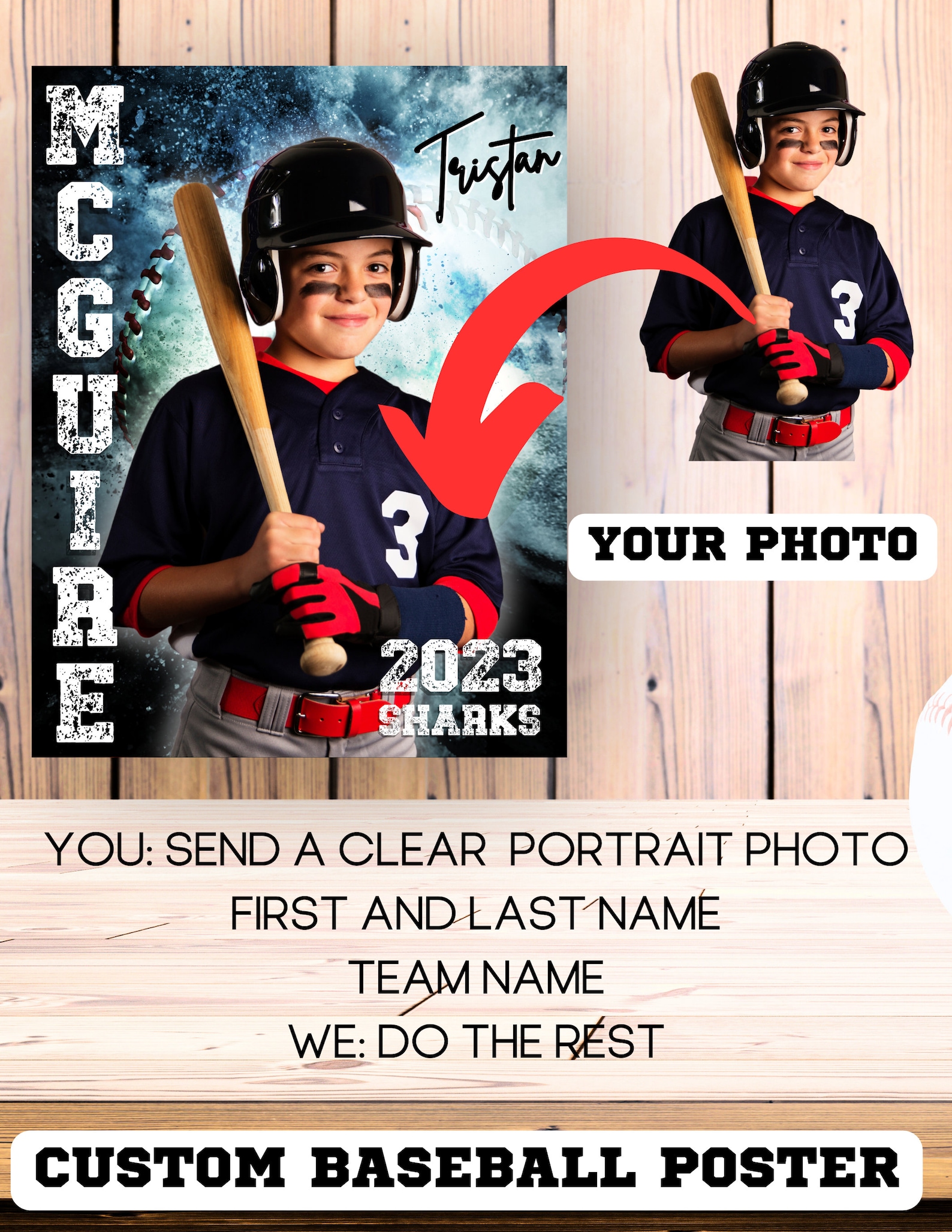 T-ball Baseball Custom Banner Instant Download Wall Decor - Etsy