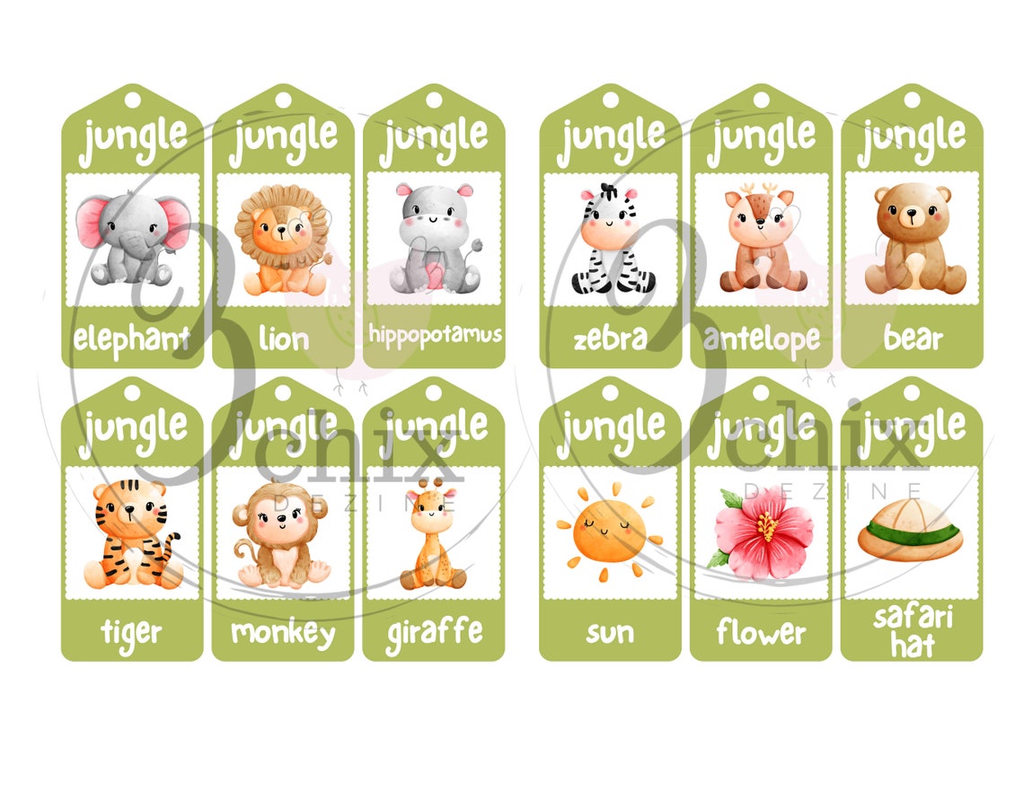 Jungle Busy Tags | Pre-school Cards | Autism Resources | Special Needs ...