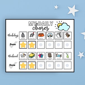 Chore Chart for Kids | Responsibility Chart | Home School Kids Routine ...