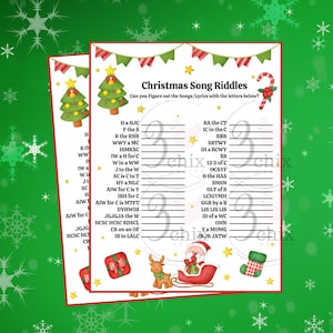 Christmas Carol Song Game, Letter Riddle, Carol Finish the Lyric Game ...