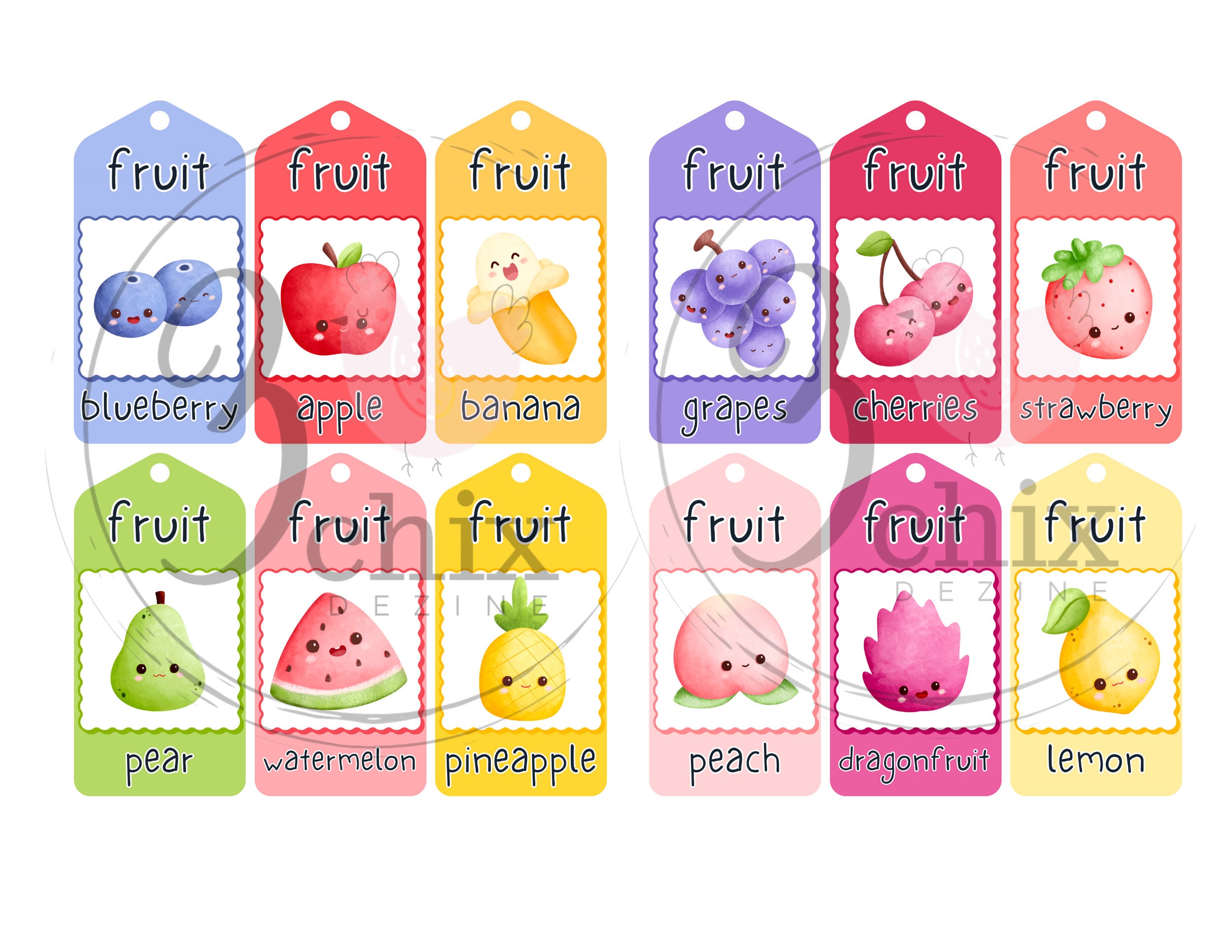 Fruit Busy Tags Pre-school Cards Autism Resources Special Needs ...