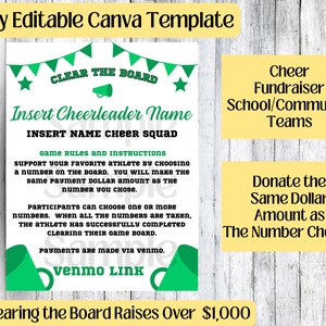 Cheer Fundraiser Clear the Board Pick A Date to Donate Black Out My ...