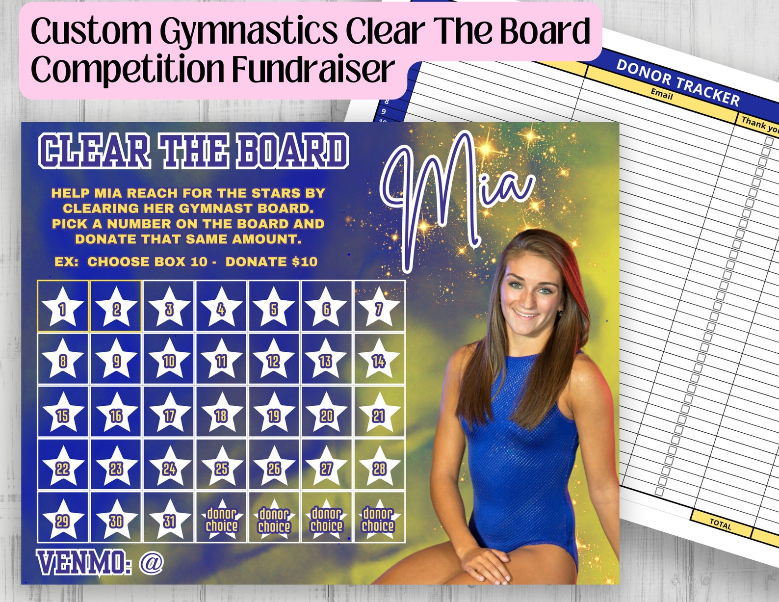 Clear the Board Gymnastics Custom Photo Fundraiser Pick A Date to ...