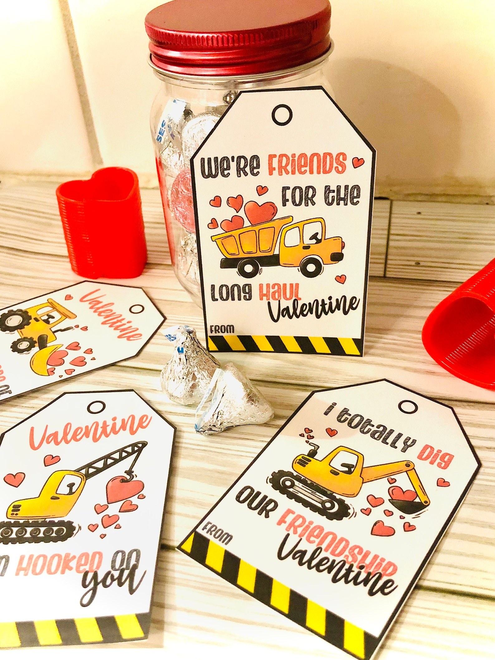 Construction Valentine Tags for Kids, Kids Valentines, School ...