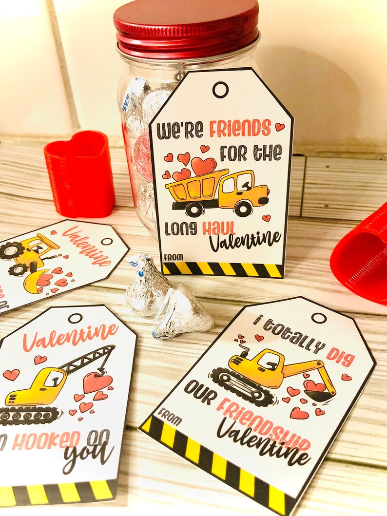 Construction Valentine Tags for Kids, Kids Valentines, School ...