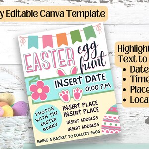Editable Easter Egg Hunt Invitation | Editable Easter Party Invite ...