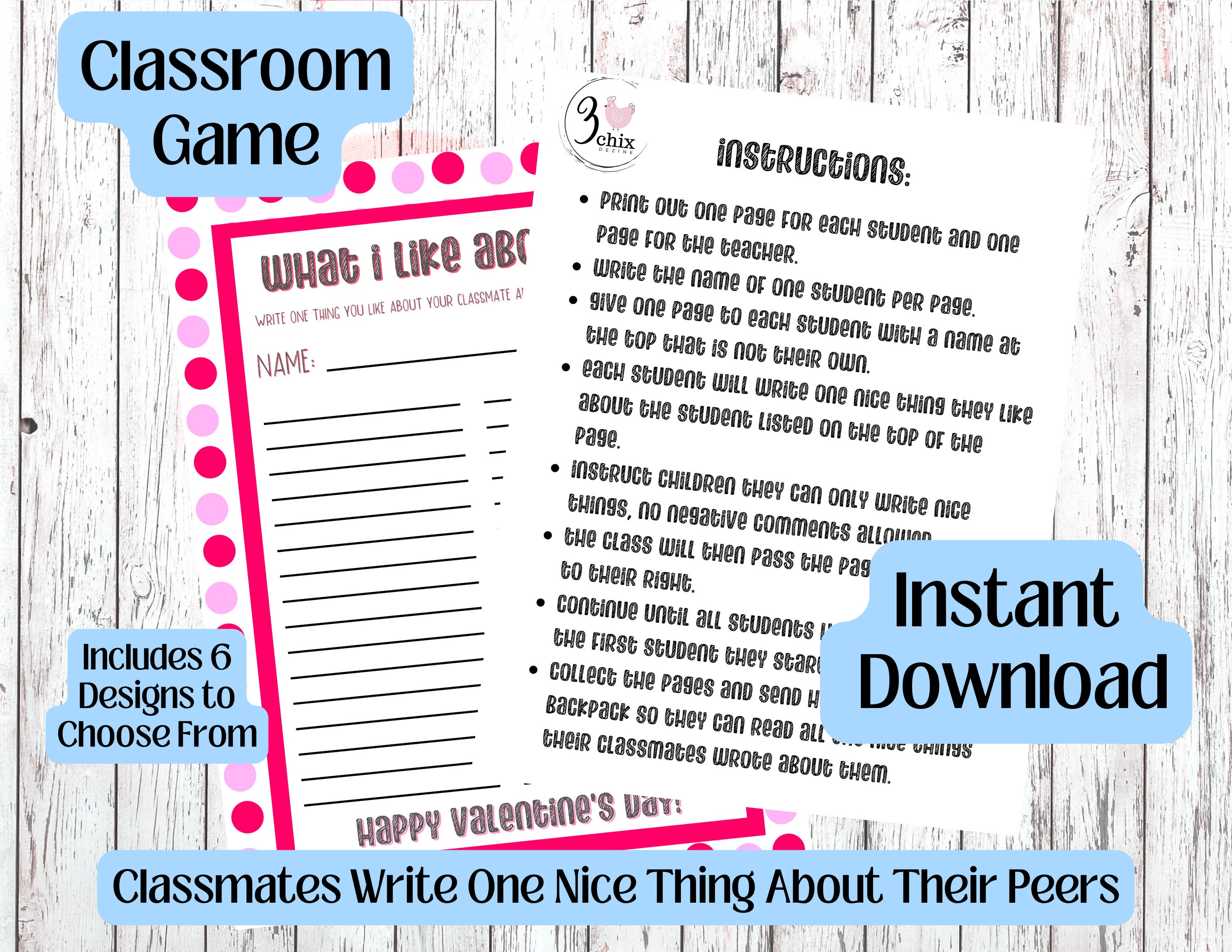 Valentine's Day Printable Classroom Game, School Party Games for Kids ...
