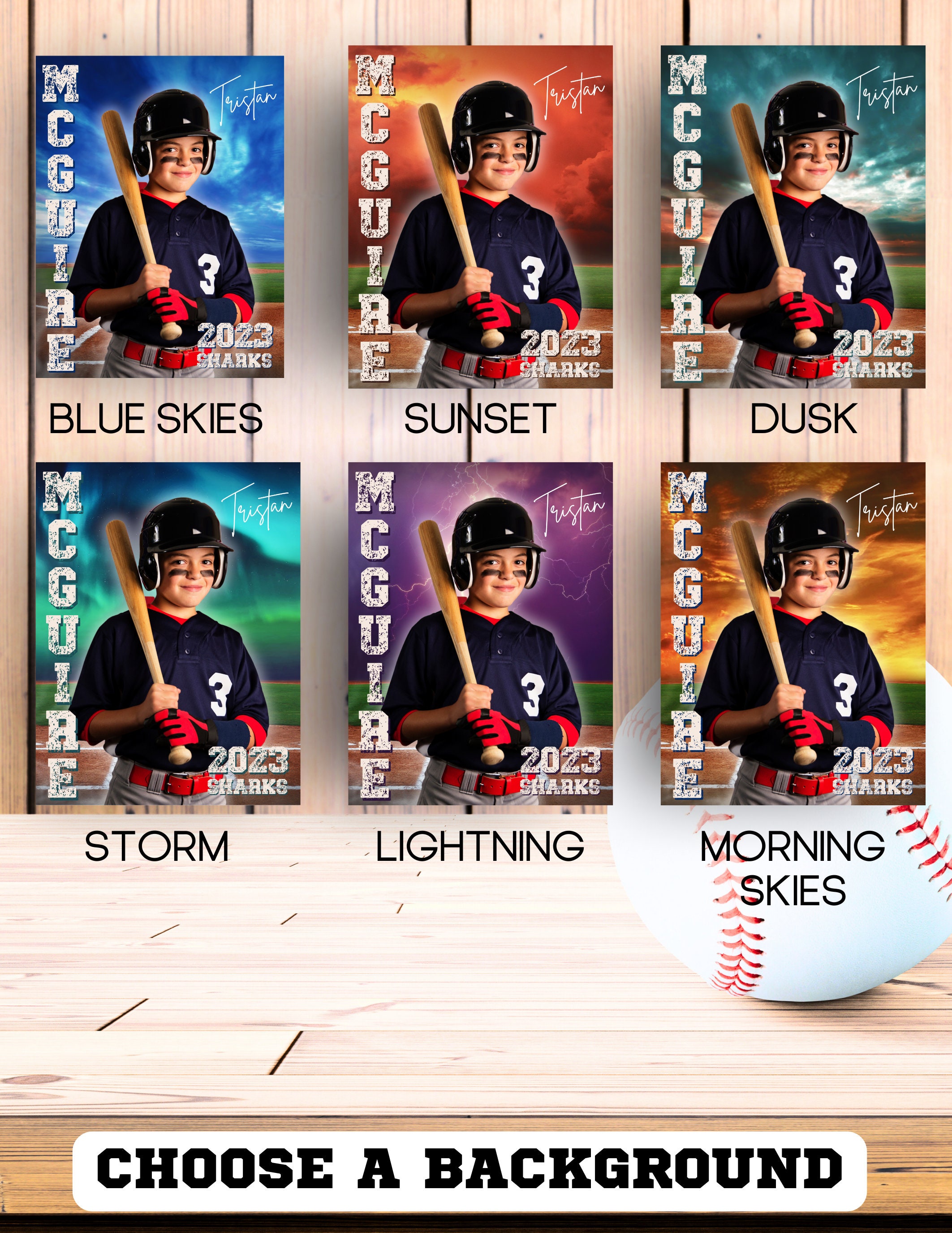 Custom Digital Sports Background Tball Backdrop Baseball Player Gift ...