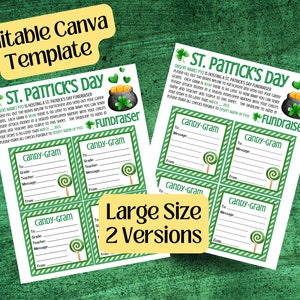 St. Patrick's Day Candy Gram, School Daycare Fundraiser PTA PTO ...