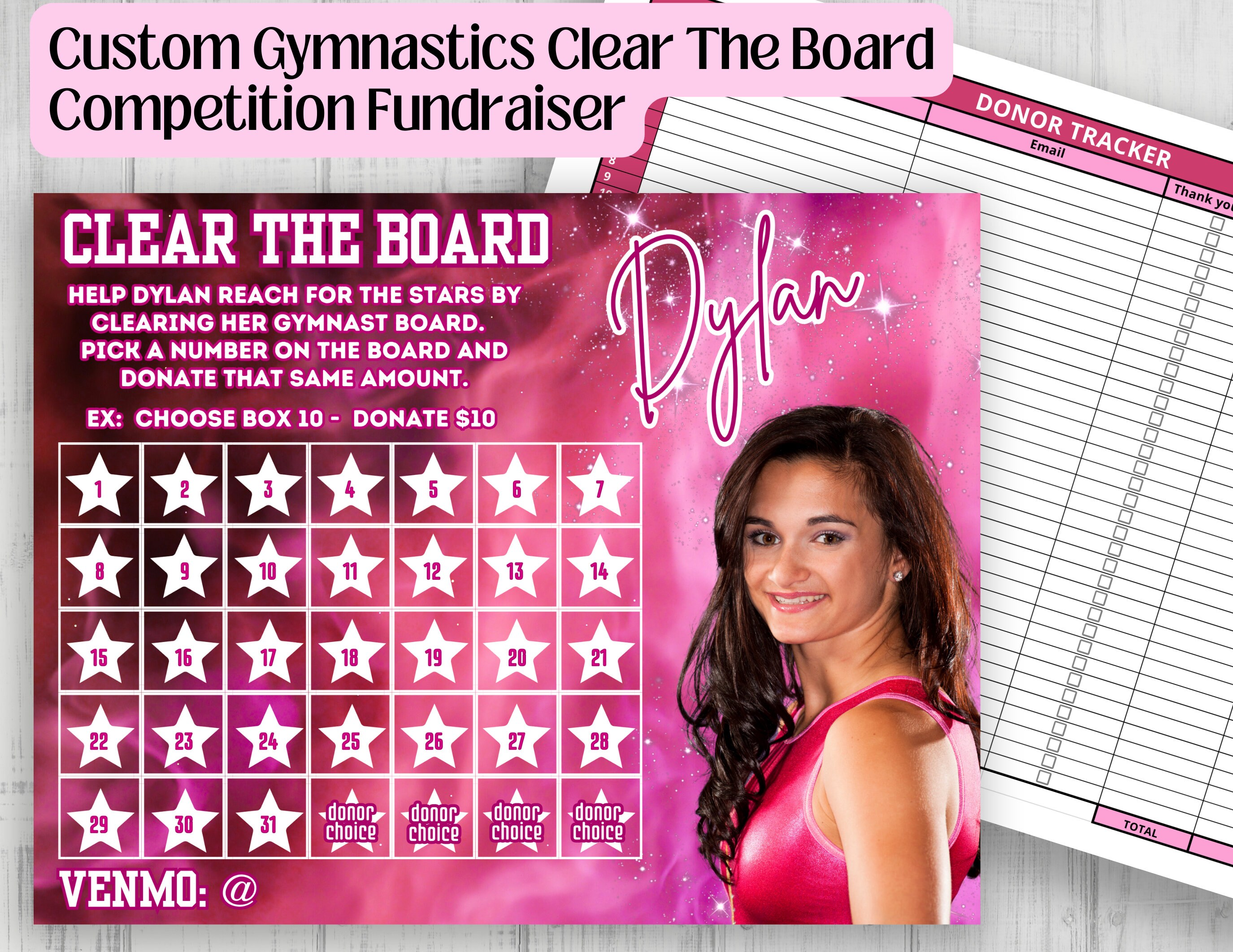 Clear the Board Gymnastics Custom Photo Fundraiser Pick A Date to ...