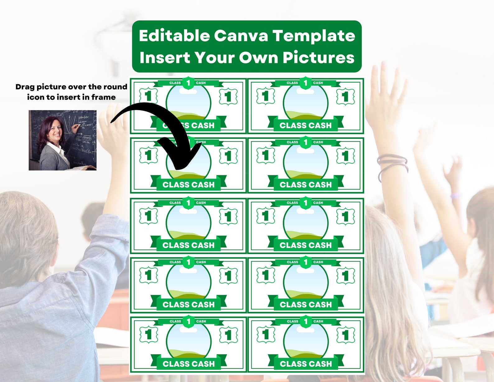 Editable Classroom Cash, Behavior Bucks, Student Teacher Reward ...