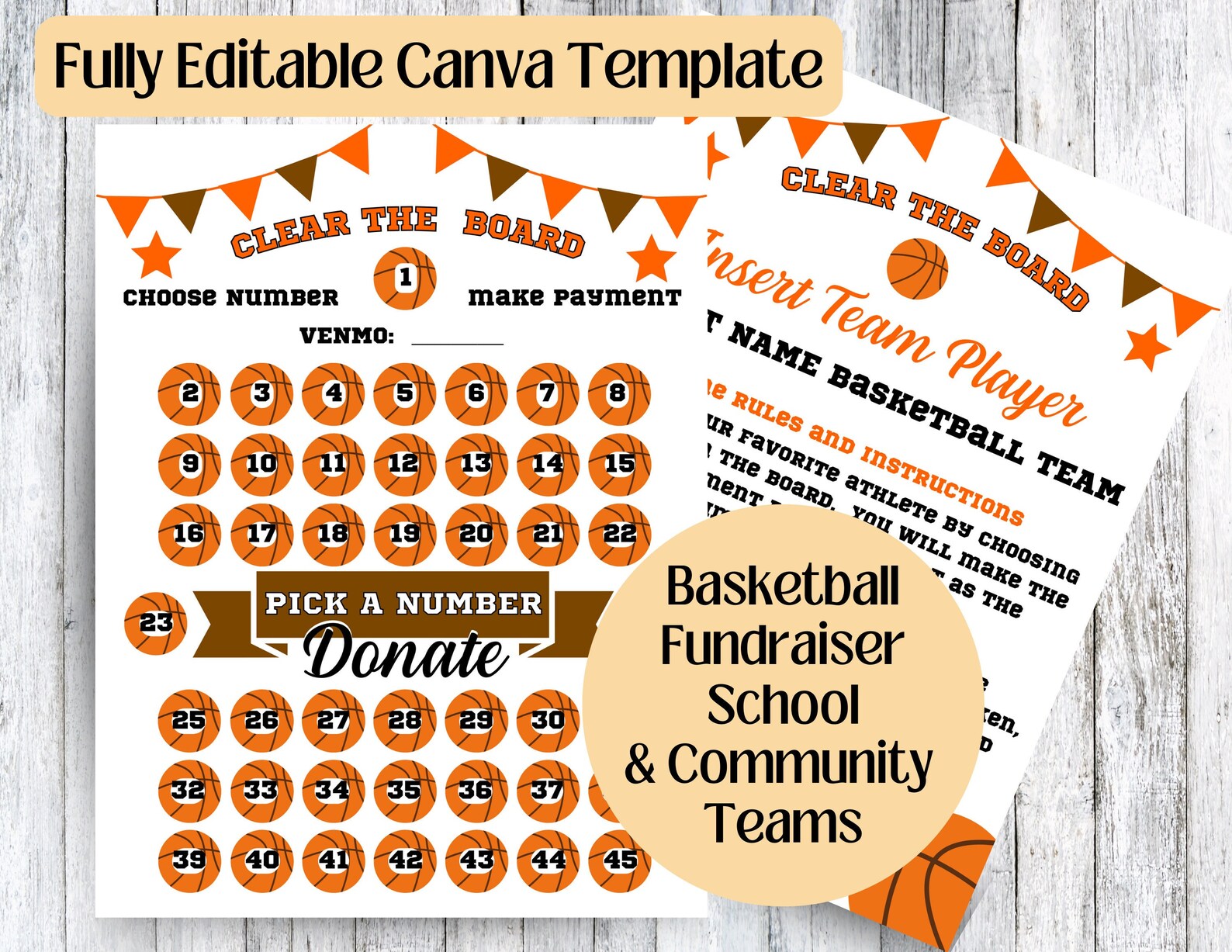 Basketball Fundraiser Clear the Board Pick A Date to Donate Black Out ...