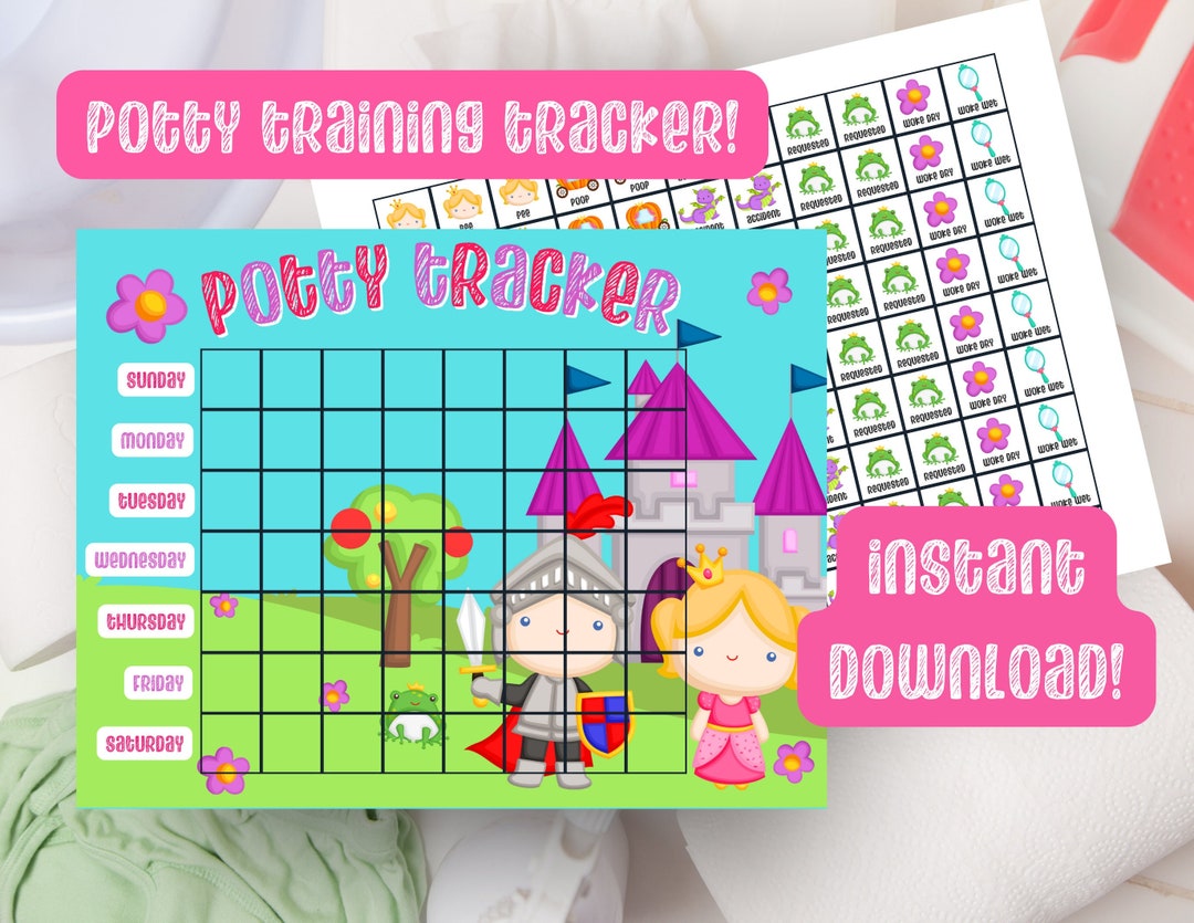 Princess Potty Training Chart | Toddler Potty Chart | Responsibility ...