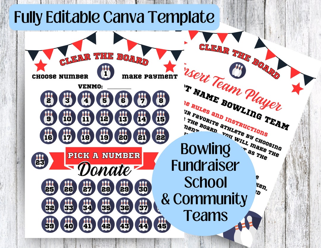 Bowling Fundraiser Clear the Board | Pick A Date to Donate | Black Out ...