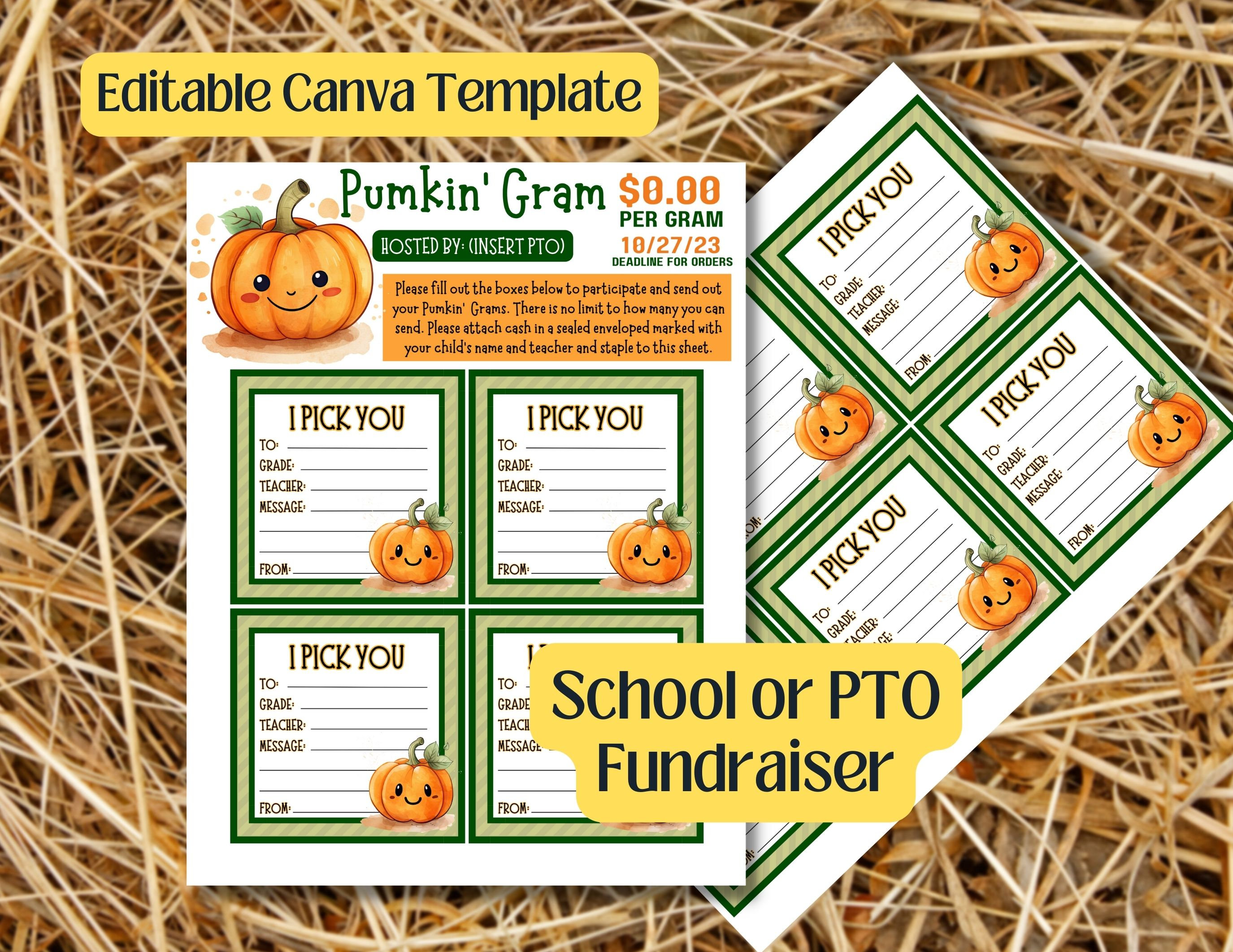 Halloween Pumkin' Candy Gram | School Daycare Fundraiser PTA PTO ...