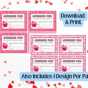 Valentine's Day Kids Homework Pass, Elementary School Teacher, Back to ...