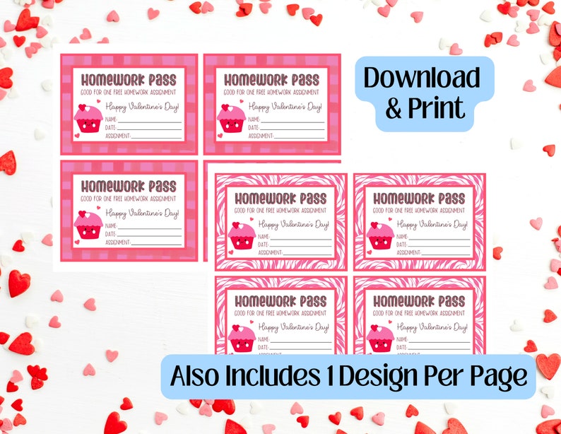 Valentine's Day Kids Homework Pass, Elementary School Teacher, Back to ...