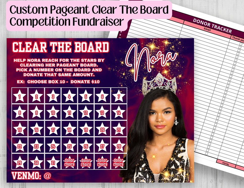 Clear the Board Pageant Custom Photo Fundraiser Pick A Date - Etsy