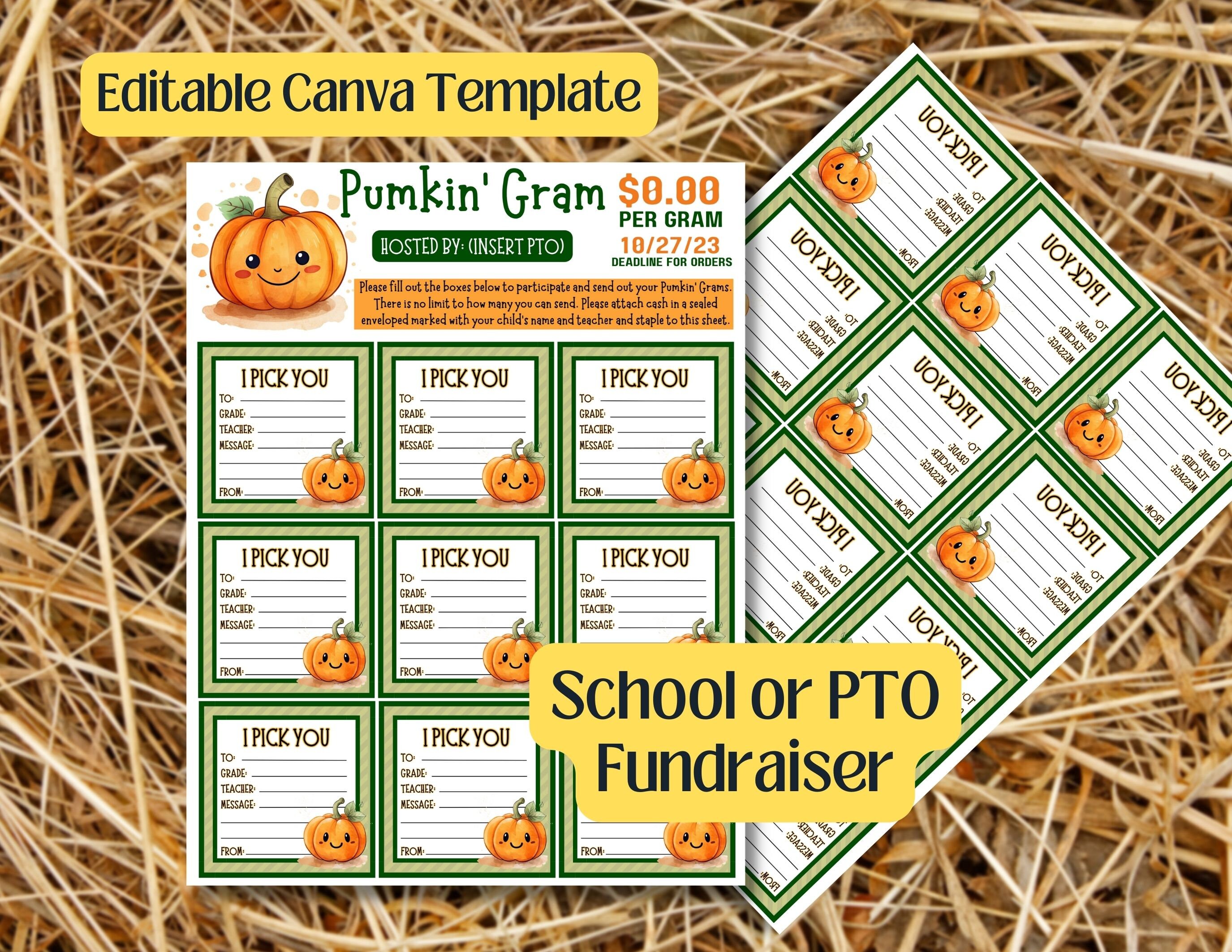 Halloween Pumkin' Candy Gram | School Daycare Fundraiser PTA PTO ...