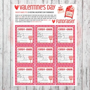 Valentine's Day Candy Gram, School Daycare Fundraiser PTA PTO Nonprofit ...
