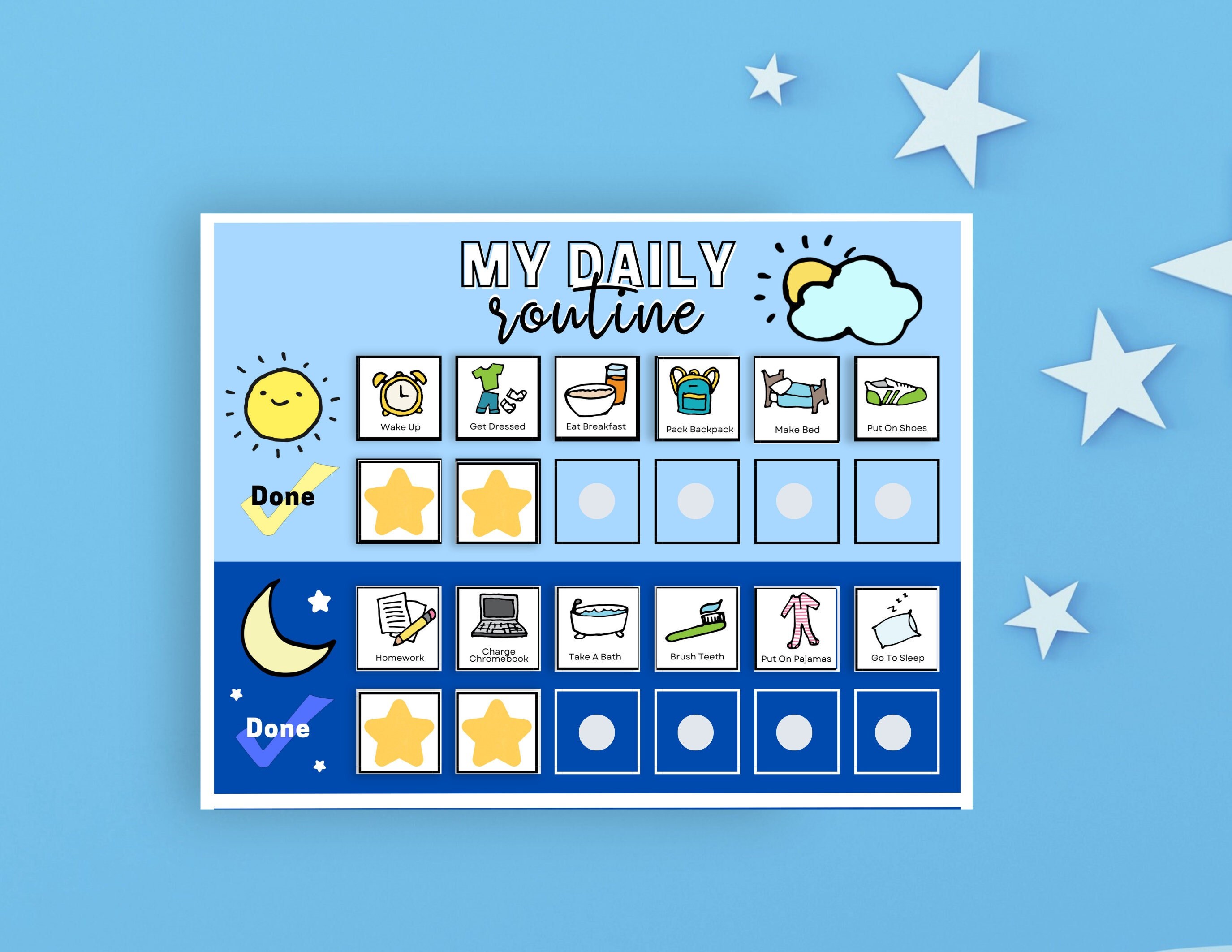 Chore Chart for Boys | Responsibility Chart | Home School Kids Routine ...