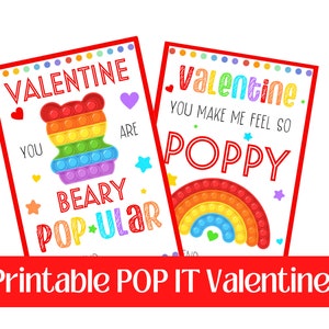POP IT Valentines for Kids, School Valentines, Class Valentines ...