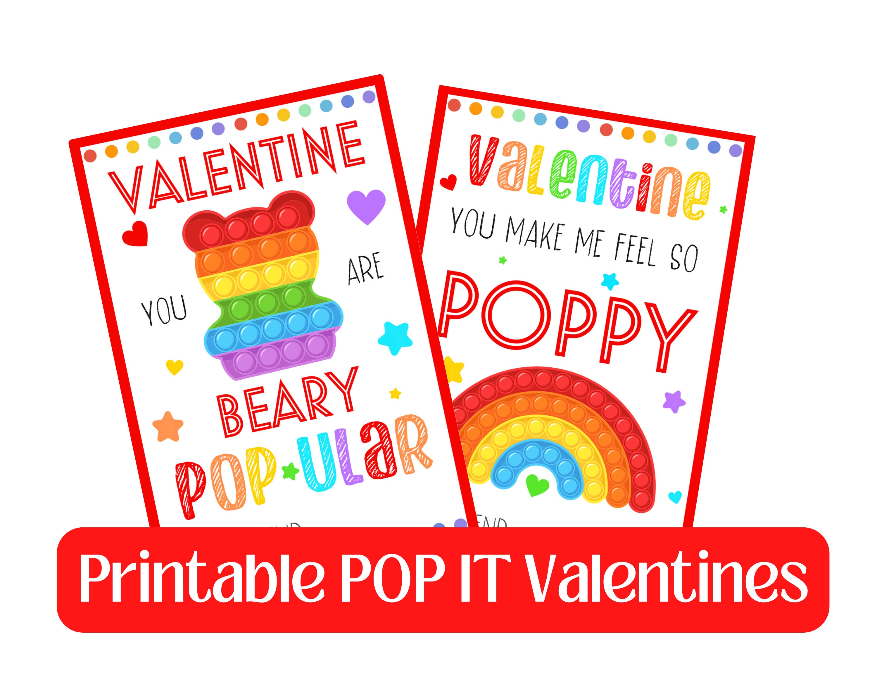 POP IT Valentines for Kids, School Valentines, Class Valentines ...