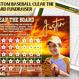 Clear the Board Baseball Custom Photo Fundraiser | Pick A Date to ...