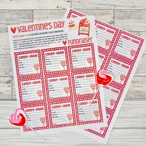 Valentine's Day Candy Gram, School Daycare Fundraiser PTA PTO Nonprofit ...