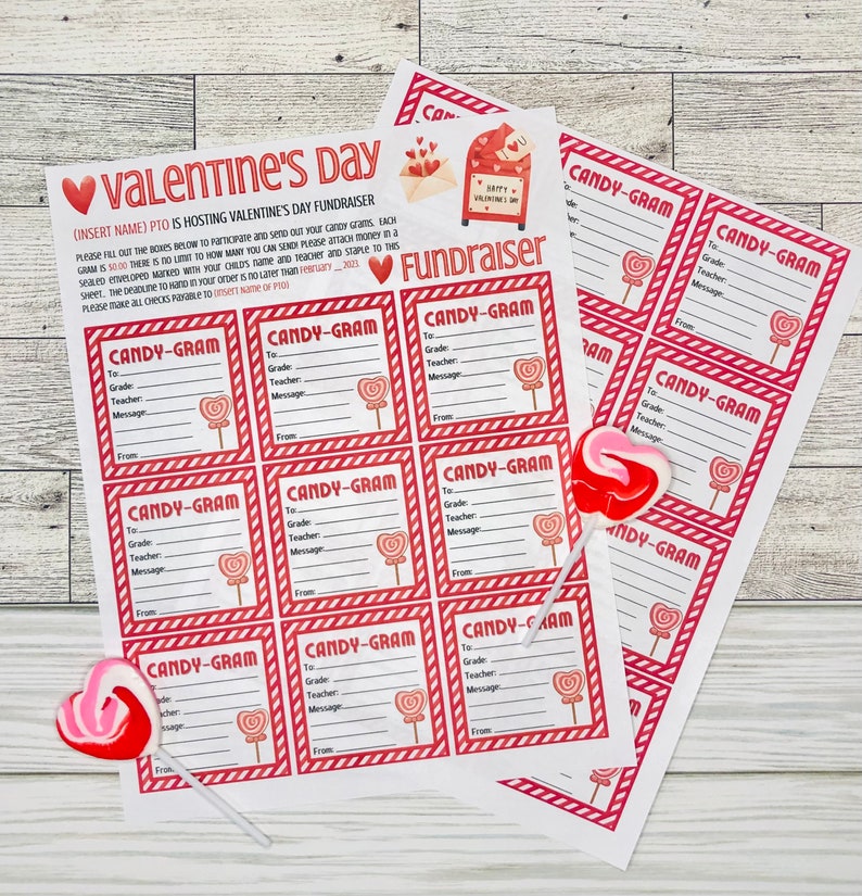 Valentine's Day Candy Gram School Daycare Fundraiser PTA - Etsy