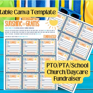 Sunshine Summer Candy Gram, School Daycare Fundraiser PTA PTO Nonprofit ...