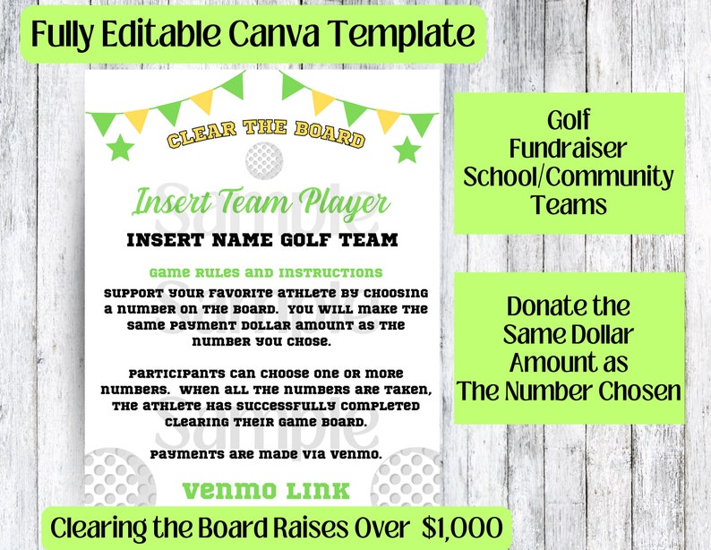 Golf Fundraiser Clear the Board | Pick A Date to Donate | Black Out My ...