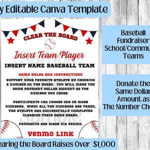 Baseball Fundraiser Clear the Board | Pick A Date to Donate | Black Out ...