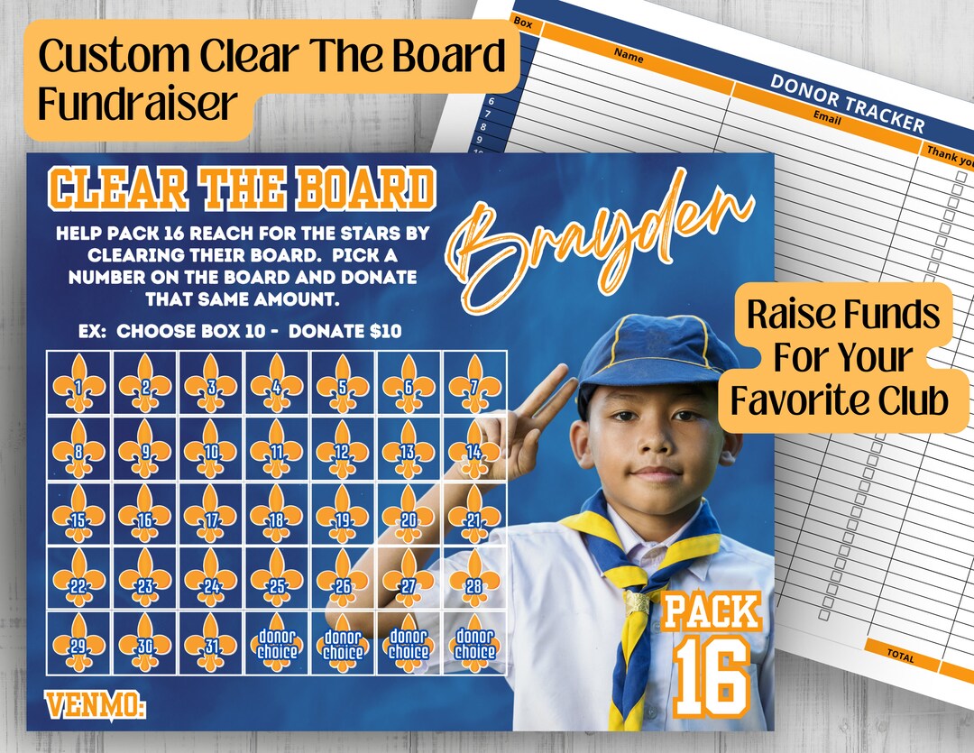 Clear the Board Club Custom Photo Fundraiser | Pick A Date to Donate ...