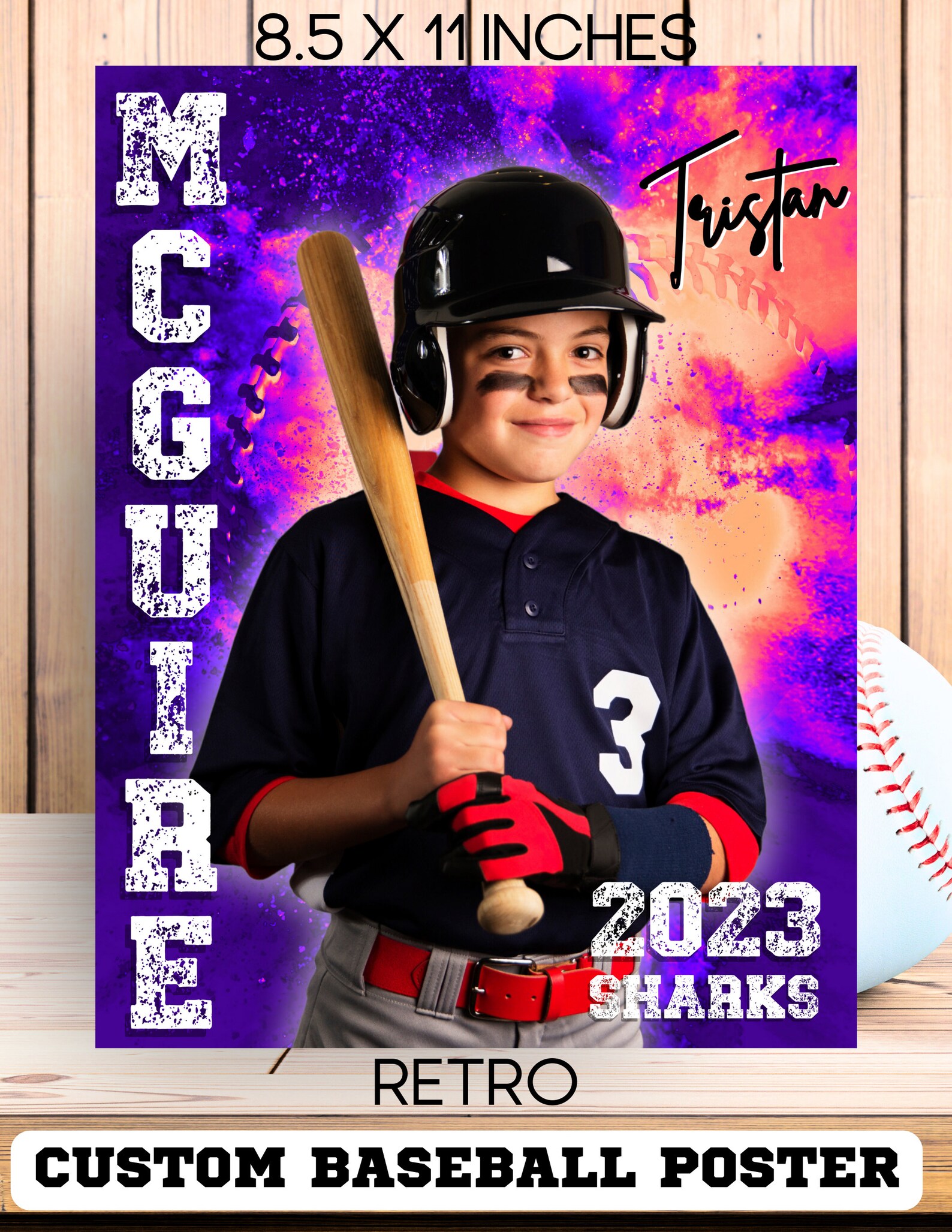 T-ball Baseball Custom Banner Instant Download Wall Decor - Etsy