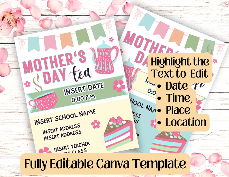 Mother's Day Brunch Tea Invitation | Mothers Day Flyer | Printable ...