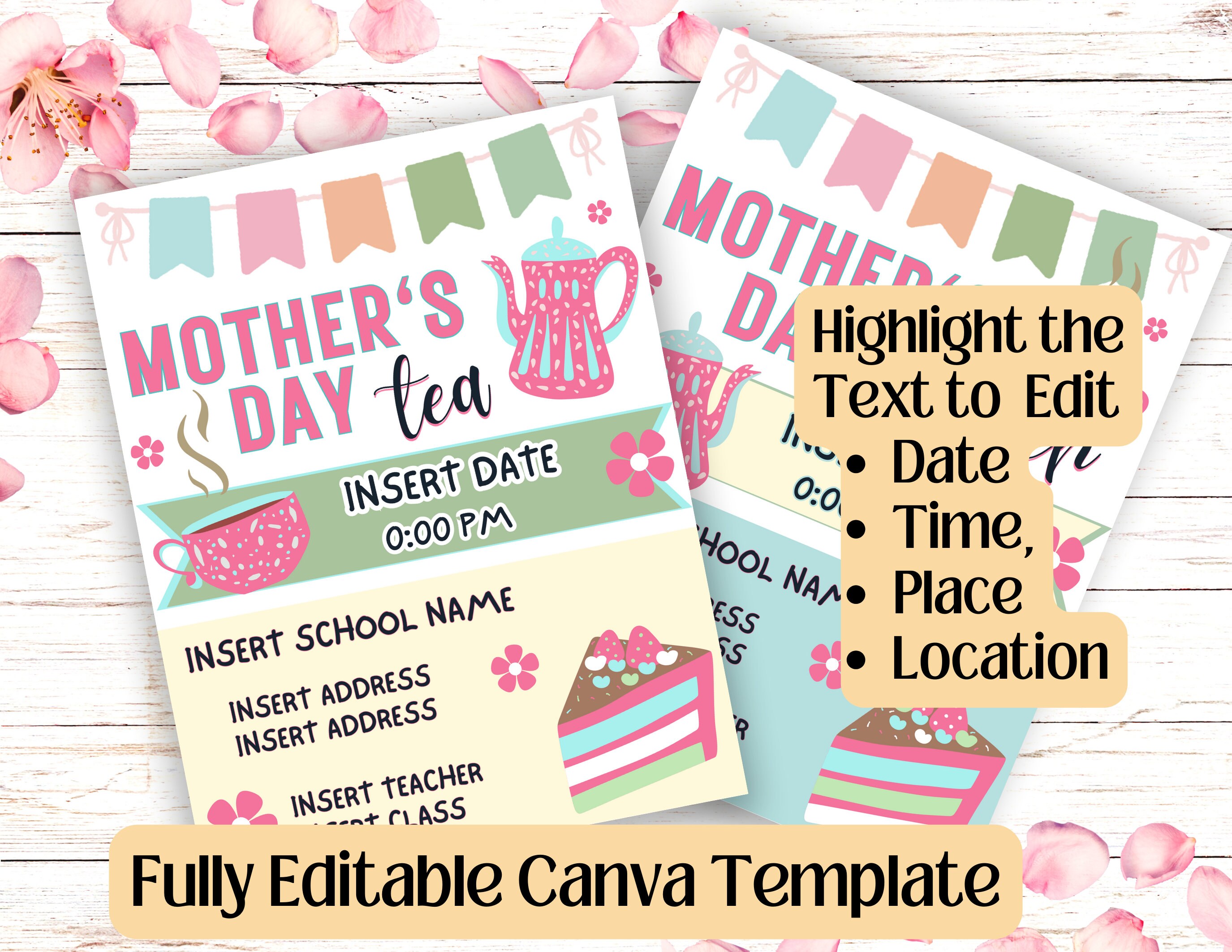 Mother's Day Brunch Tea Invitation | Mothers Day Flyer | Printable ...