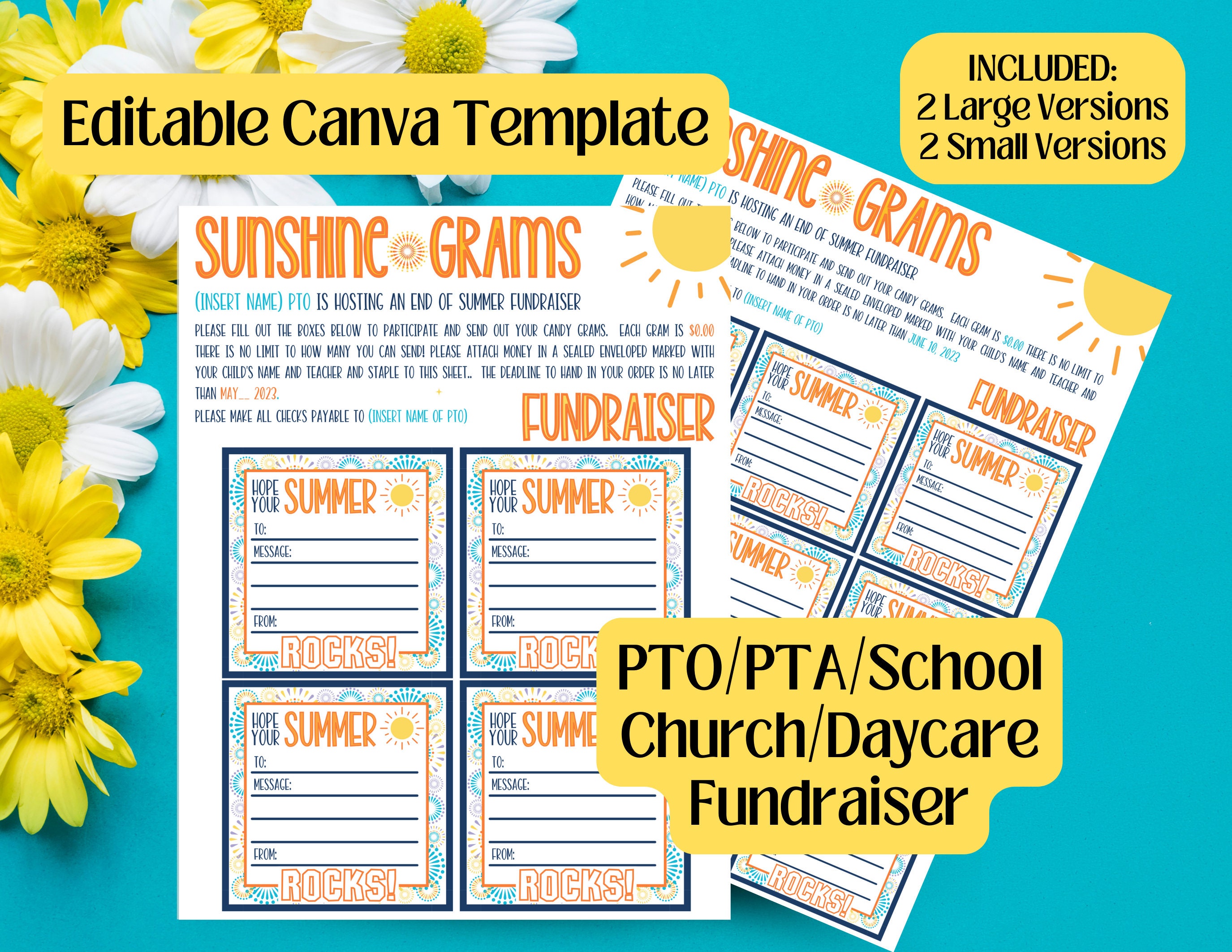 Sunshine Summer Candy Gram, School Daycare Fundraiser PTA PTO Nonprofit ...